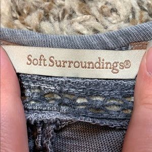 Soft Surroundings | Tops | Soft Surroundings Grey Embroidered Top ...